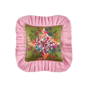 SOPHIE WILLIAMSON DESIGN Ruffled Pillow Covercover Only - Green