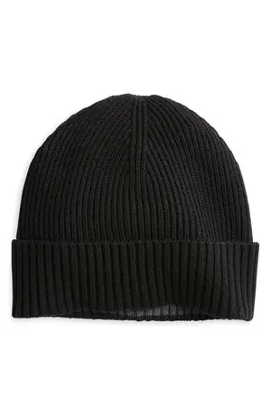Nordstrom Merino Wool Cuffed Beanie - Black