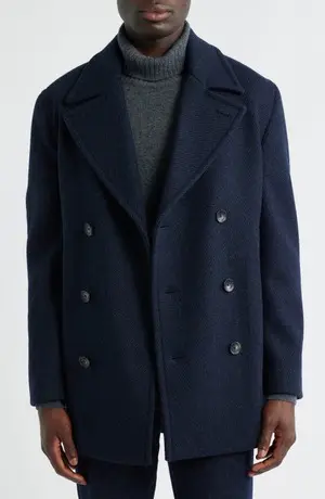 Hart Schaffner Marx Everett Wool-blend Twill Pea Coat