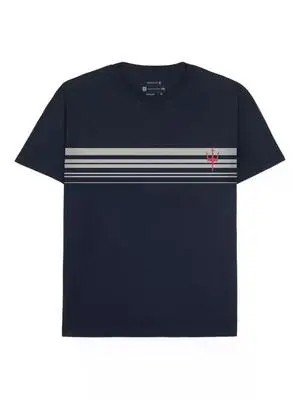 OSKLEN Striped Trident-emblem T-shirt - Blue