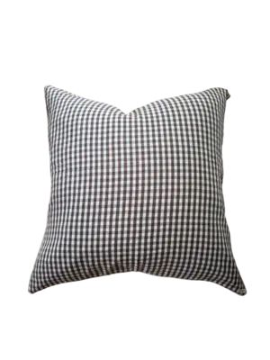 KD WEAVE Gingham Pillow Covercover Only - Chocolate - 16 X 23
