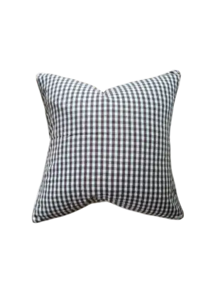 KD WEAVE Gingham Pillow Covercover Only - Chocolate - 16 X 23