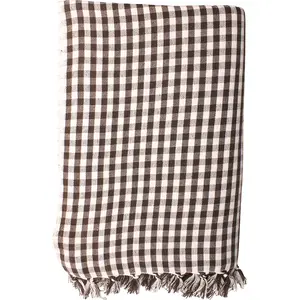 KD WEAVE Gingham Tablecloth - Chocolate