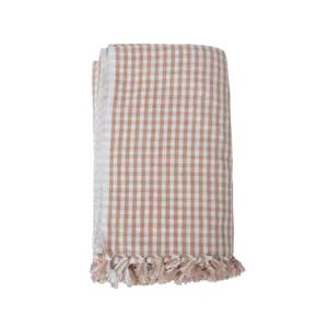 KD WEAVE Gingham Tablecloth - Tan