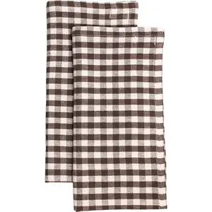KD WEAVE Gingham Napkinset Of 2 - Chocolate