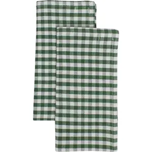 KD WEAVE Gingham Napkinset Of 2 - Olive