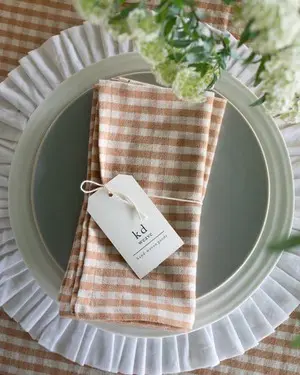 KD WEAVE Gingham Napkinset Of 2 - Tan