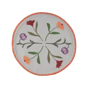 SOPHIE WILLIAMSON DESIGN Round Placemats Picnic On The Meadowset Of 6 - White