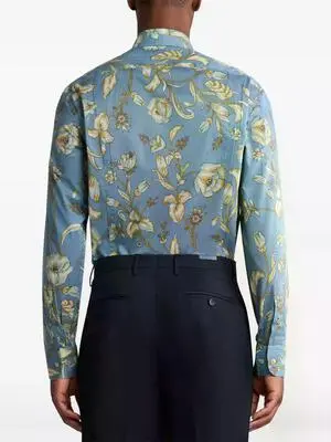 Etro Floral-print Shirt - Blue