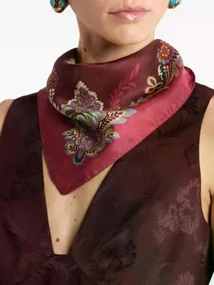 Etro Flower-print Silk Scarf