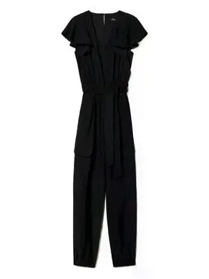 TWINSET Flutter-sleeved Cargo Jumpsuit - Black