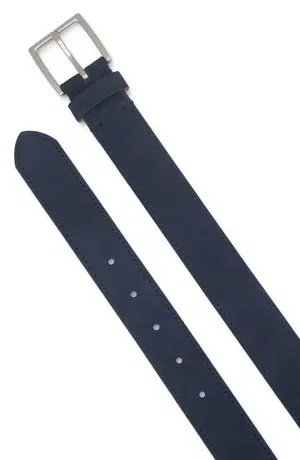 Vince Nubuck Leather Belt - Coastal/palladium