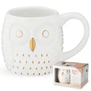PINKY UP (ACCESSORIES) Olivia Ceramic Owl Mug - White