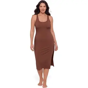 S3 APPAREL Ribbed Midi Dress - Latte