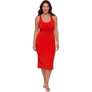 S3 APPAREL Ribbed Midi Dress - Scarlet