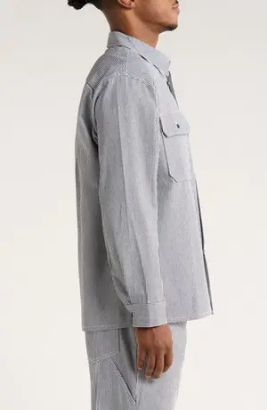 STAN RAY Utility Stripe Oversize Button-up Shirt