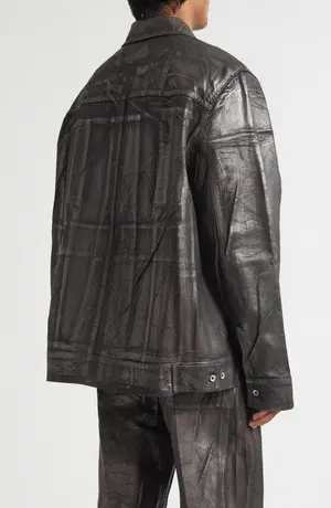 Rick Owens Lido Worker Coated Denim Jacket