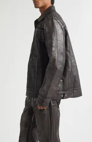 Rick Owens Lido Worker Coated Denim Jacket