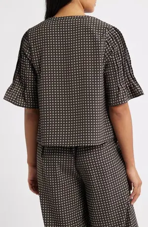 Bobeau Dot Print Blouse
