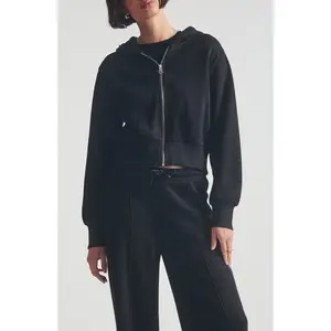 Brooklyn Industries Crop Full Zip Hoodie - Black