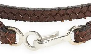 Caputo & Co Embossed Double Wrap Leather Bracelet - Chocolate