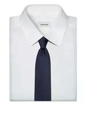 FERRAGAMO Twill-weave Silk Neck Tie - Blue