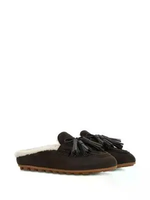 Hogan Suede Slippers - Brown