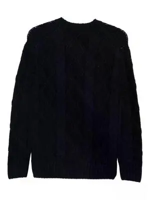 Paul & Shark Merino Wool Cable Knit Sweater - Black