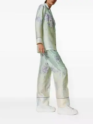 TWINSET Floral-print Straight-leg Trousers