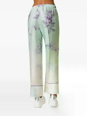 TWINSET Floral-print Straight-leg Trousers