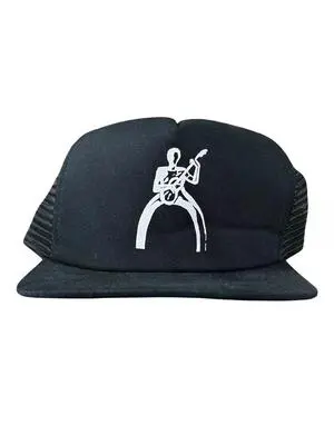 Chrome Hearts Guitar Player-print Trucker Cap - Black