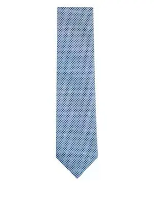 Zegna Geometric-pattern Silk Tie - Blue