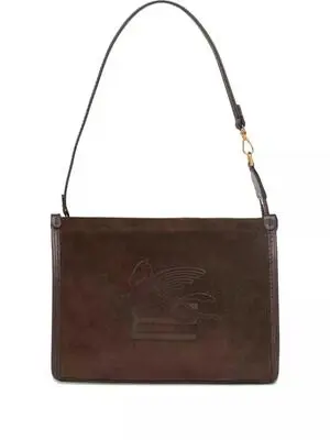 Etro Logo-embossed Suede Shoulder Bag