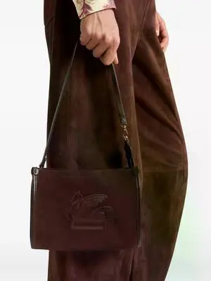 Etro Logo-embossed Suede Shoulder Bag
