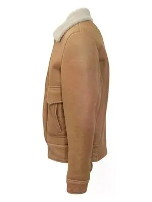 SALVATORE SANTORO Shearling Collar Leather Jacket