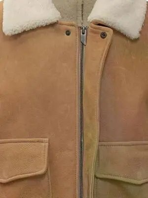 SALVATORE SANTORO Shearling Collar Leather Jacket