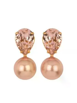 JENNIFER BEHR Cimone Teardrop Pearl Earrings - Pink
