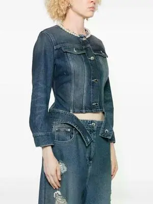 Simone Rocha Pearl-embellished Denim Jacket