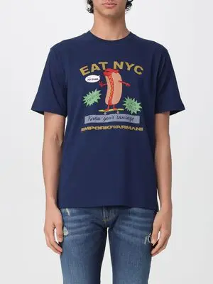 Emporio Armani Printed Cotton T-shirt - Blue