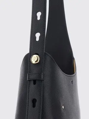Tory Burch Romy Grained Leather Hobo Bag With Engraved Double T Logo