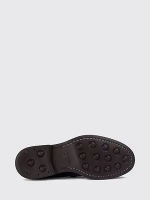 DOUCAL'S Penny Loafers In Smooth Calfskin Leather With Rubber Sole - Crimson