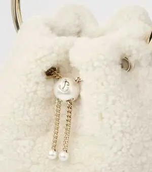 JIMMY CHOO Bon Bon Shearling Top-handle Bag