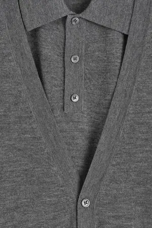 Cos Layered Fine Cashmere Polo Cardigan