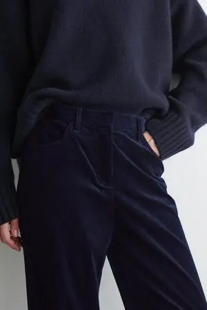 Cos Corduroy Straight-leg Trousers - Navy