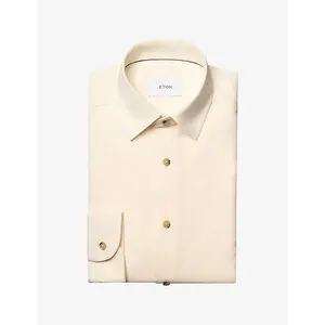 Eton Solid Corduroy Casual-fit Cotton Shirt - White
