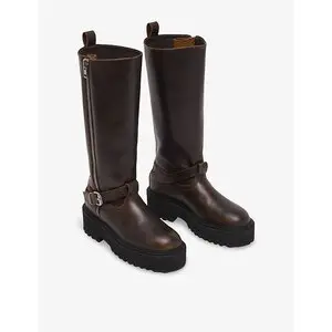 Maje Leather Biker Boots
