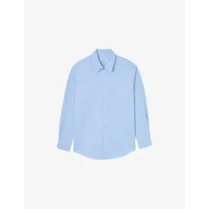 Sandro Striped Relaxed-fit Cotton Shirt - Sky Blue