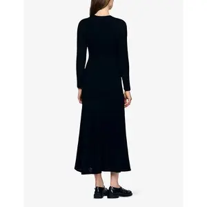 Sandro Round-neck Button-down Maxi Dress