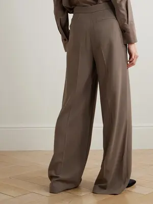 JOSEPH Alane Crepe Wide-leg Pants - Brown