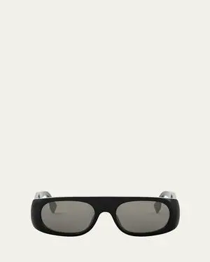 Fendi Signature Rectangle Sunglasses - Black Smoke